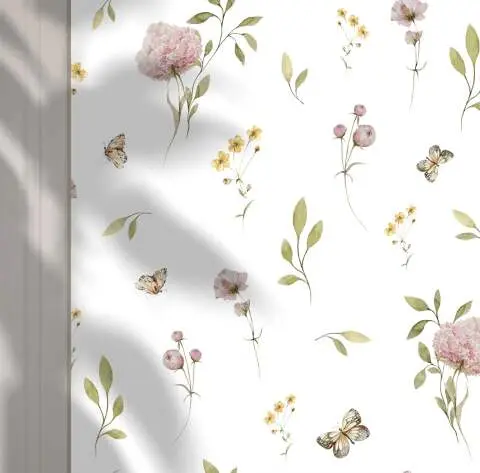 Sollys Og Blomster Tapet
