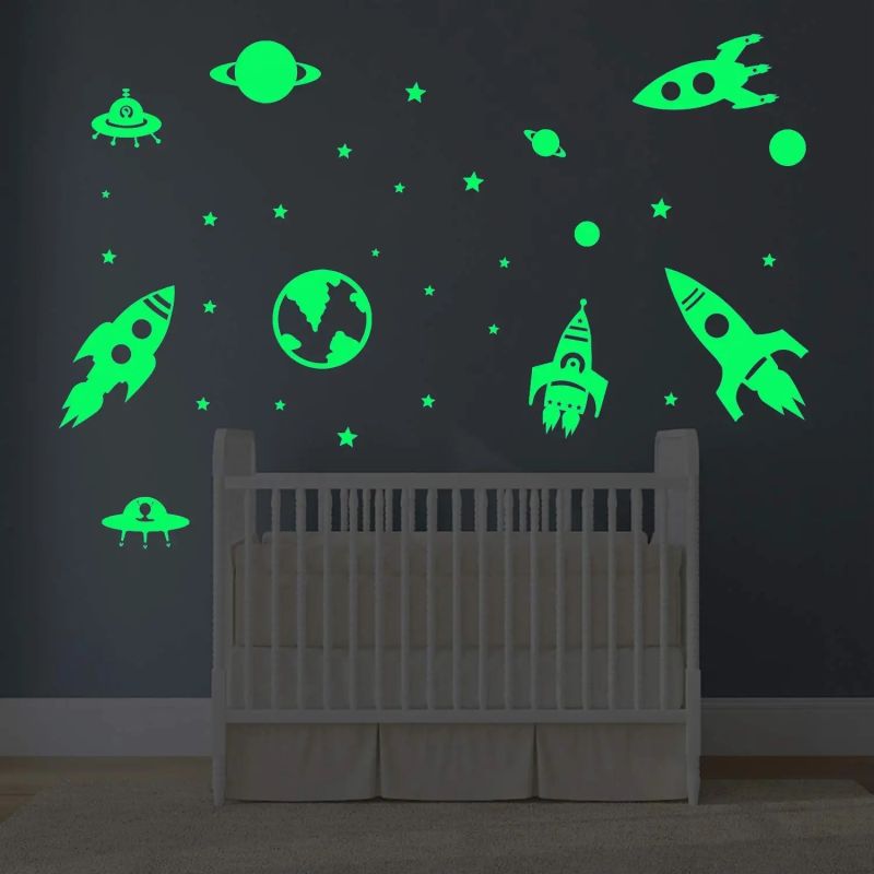 Wallsticker - Raketter og planeter / Lys i mørket