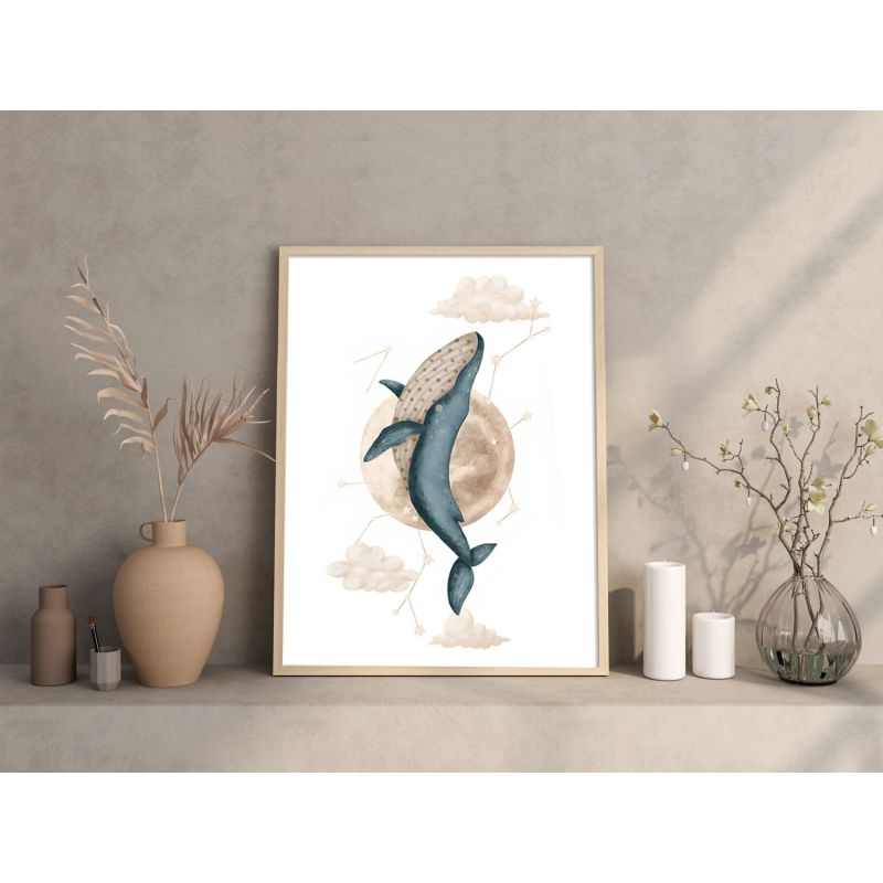Hval og Måne Poster - Smuk Kunst til Naturelskere