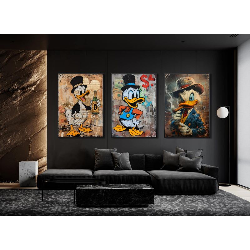 Plakat - Cartoon Duck Art / Sæt af 3