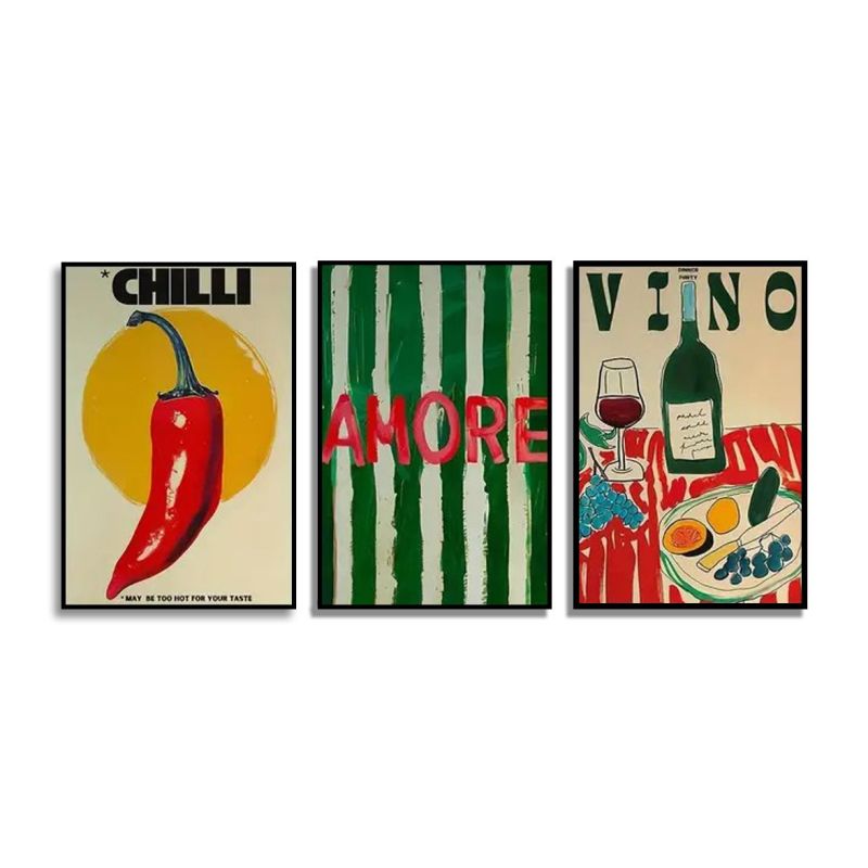 Plakat - Chilli Amore Vino / Sæt af 3