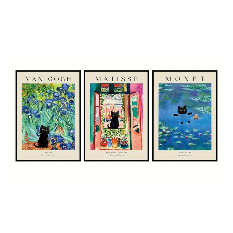 Van Gogh, Matisse, Monet Plakat - Sæt af 3