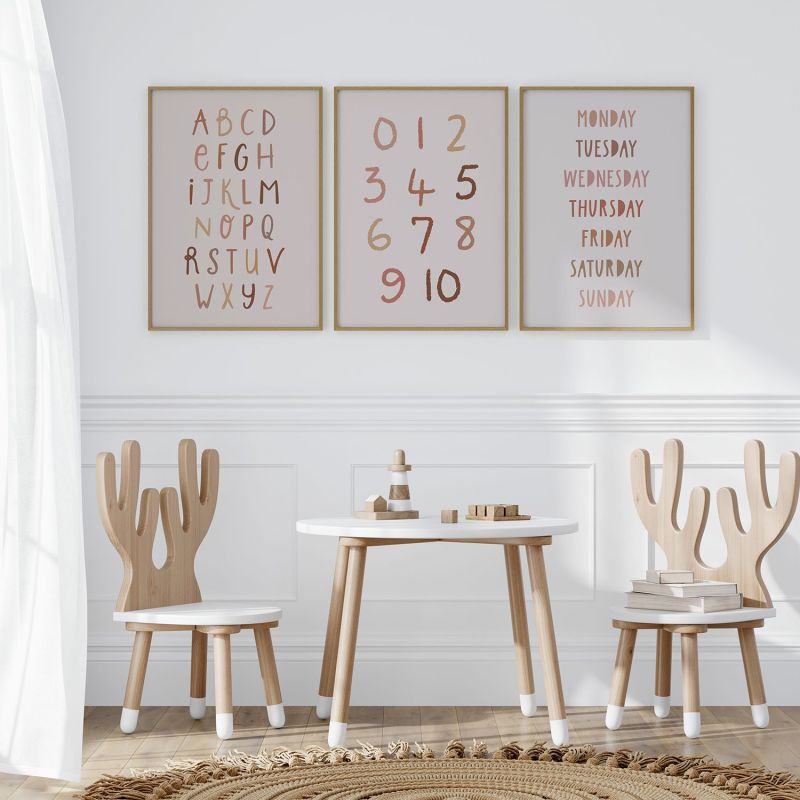 Plakat - ABC, Tal, Dage / Sæt af 3